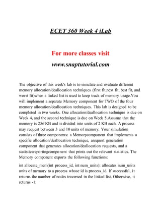 Ecet 360 Massive Success / snaptutorial.com