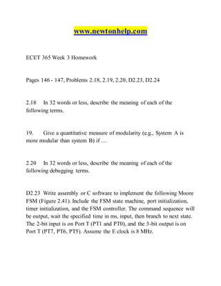 ECET 365 Success Begins /newtonhelp.com | PDF