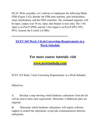 ECET 365 Success Begins /newtonhelp.com | PDF