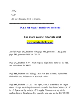 ECET 365 Success Begins /newtonhelp.com | PDF