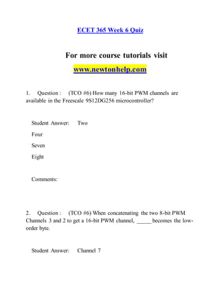 ECET 365 Success Begins /newtonhelp.com | PDF