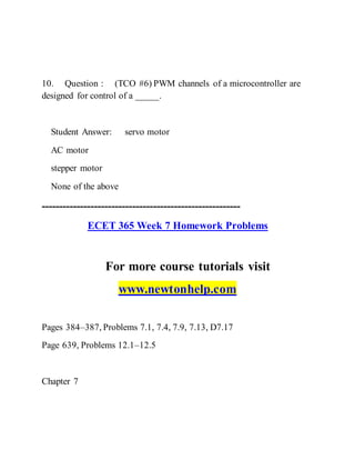 ECET 365 Success Begins /newtonhelp.com | PDF