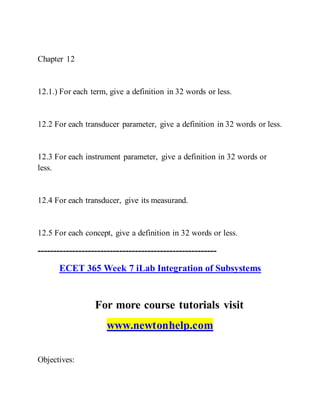 ECET 365 Success Begins /newtonhelp.com | PDF
