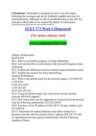 Ecet 375 Enhance teaching / snaptutorial.com