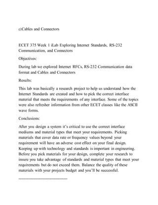 ECET 375 Success Begins/Newtonhelp.com | Computer Networking | Computing