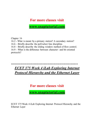 Ecet 375 Education Redefined - snaptutorial.com