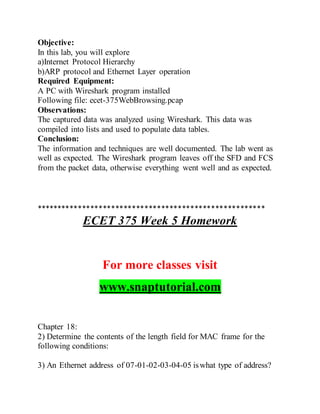 Ecet 375 Education Redefined - snaptutorial.com