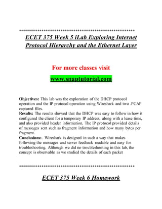 Ecet 375 Education Redefined - snaptutorial.com