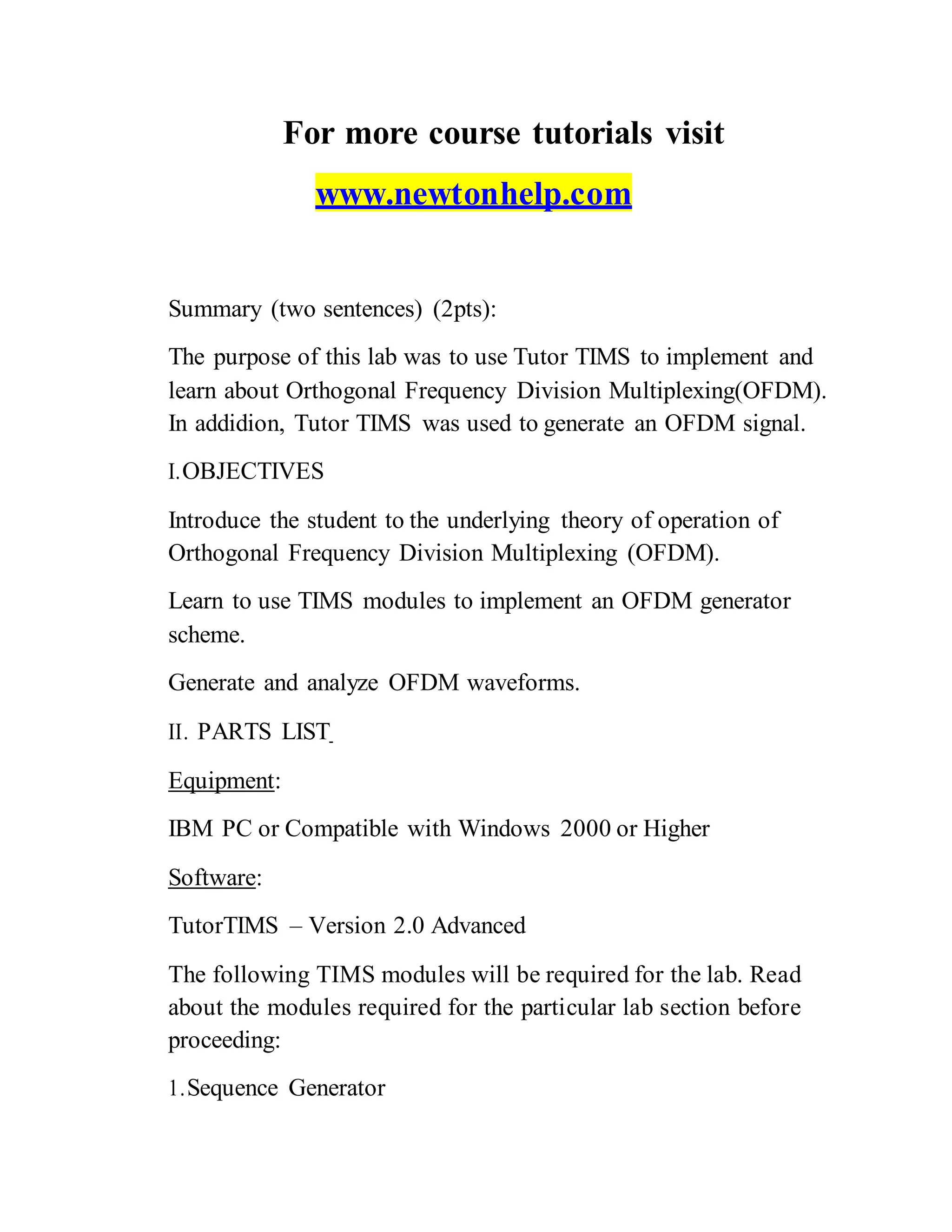 ECET 380 Success Begins/Newtonhelp.com