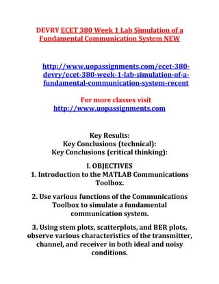 ECET 380 Entire Course NEW | PDF