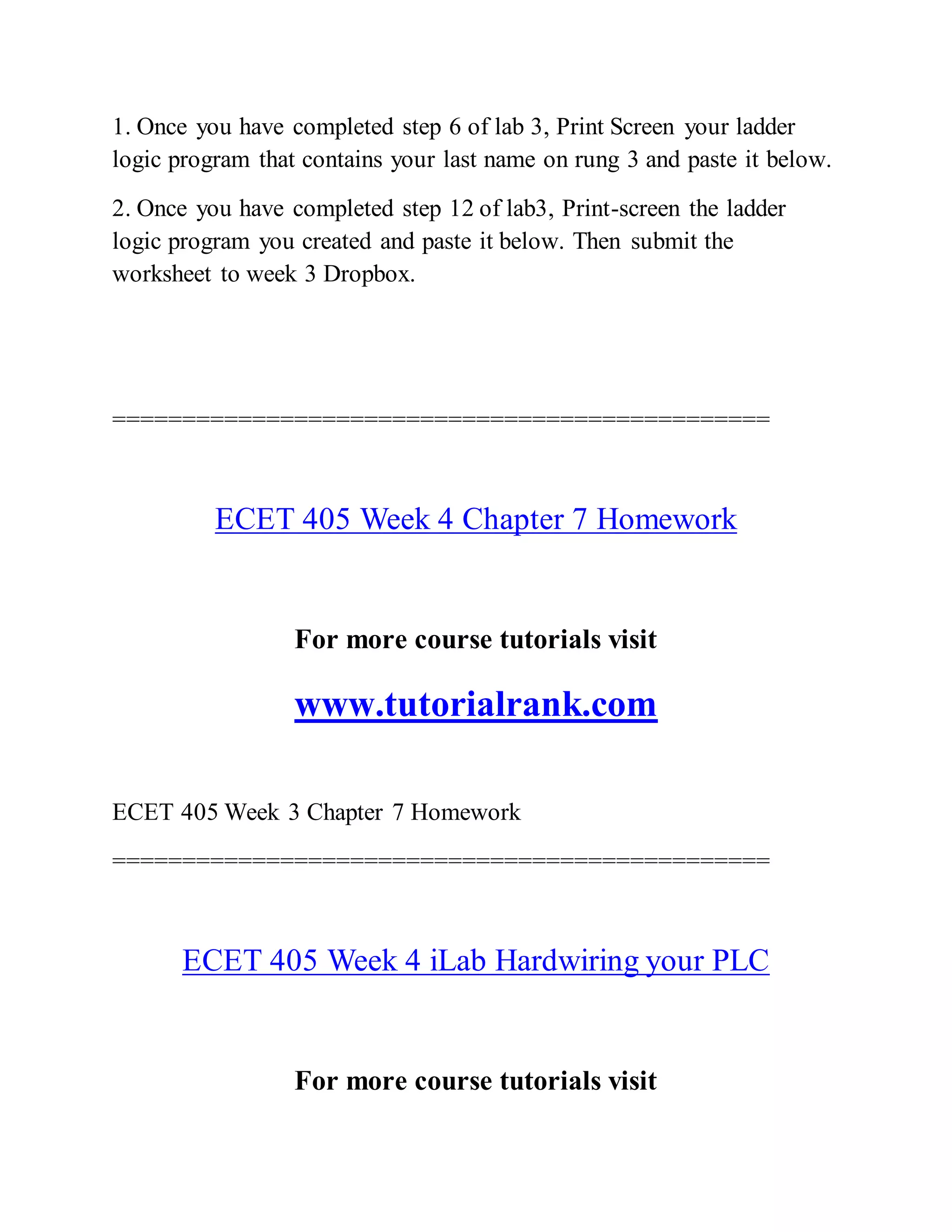 ECET 405 Inspiring Innovation/tutorialrank.com