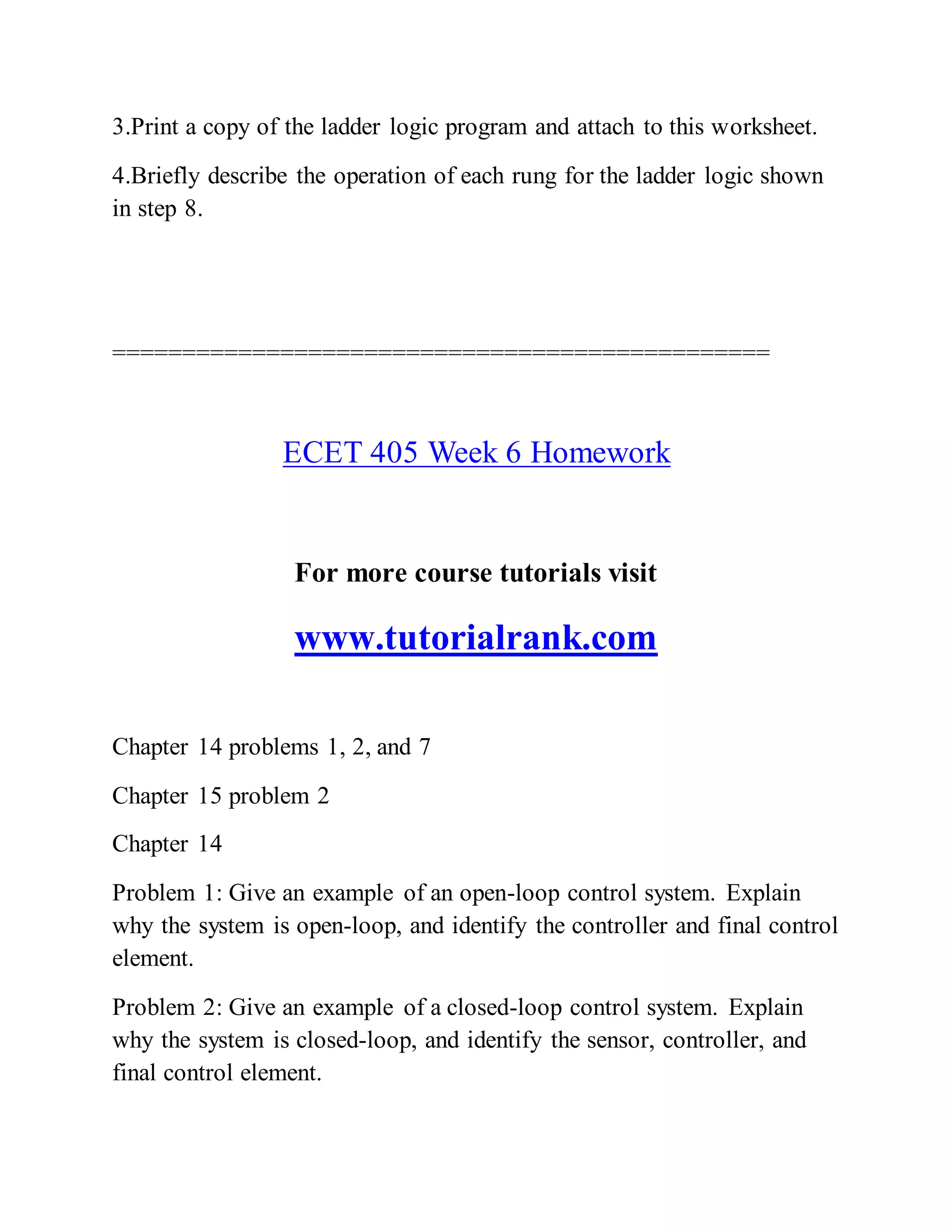 ECET 405 Inspiring Innovation/tutorialrank.com