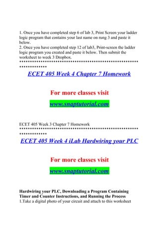 Ecet 405 Exceptional Education / snaptutorial.com