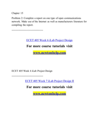 ECET 405 Success Begins/Newtonhelp.com