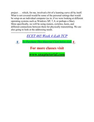 ECET 465 help Making Decisions/Snaptutorial | PDF