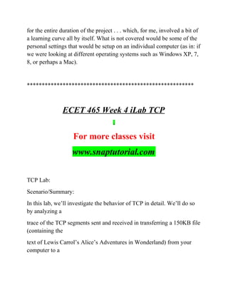 Ecet 465 Enthusiastic Study / snaptutorial.com