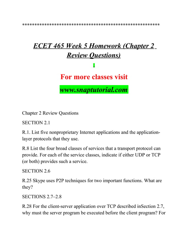 Ecet 465 Enthusiastic Study / snaptutorial.com