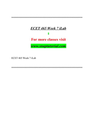 ECET 465 Technology levels--snaptutorial.com