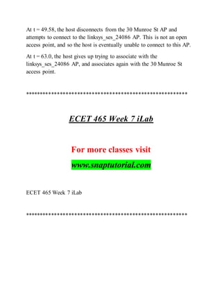 Ecet 465 Success Begins / snaptutorial.com