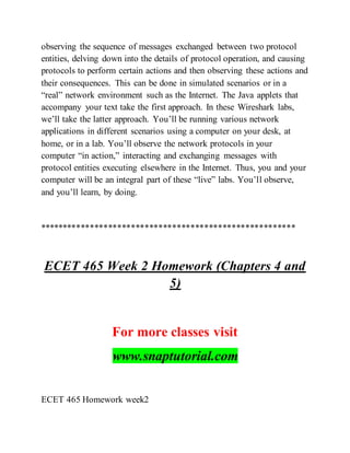 Ecet 465 Success Begins / snaptutorial.com