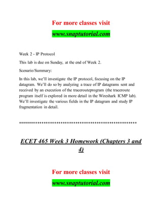 Ecet 465 Success Begins / snaptutorial.com