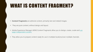 Experience and Content Fragment | PPTX