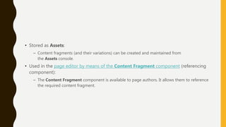 Experience and Content Fragment | PPTX