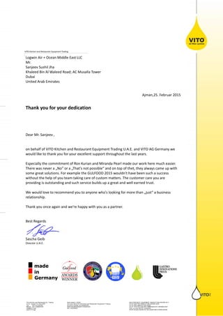 Letter of Dedication | PDF