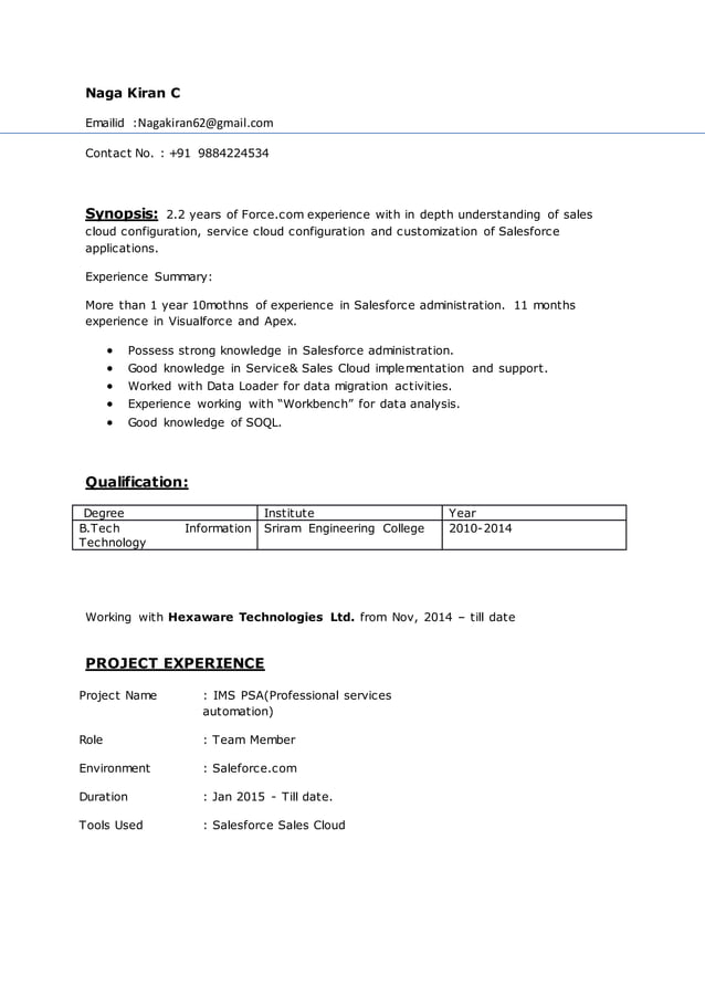 Naga Kiran C Resume | PDF