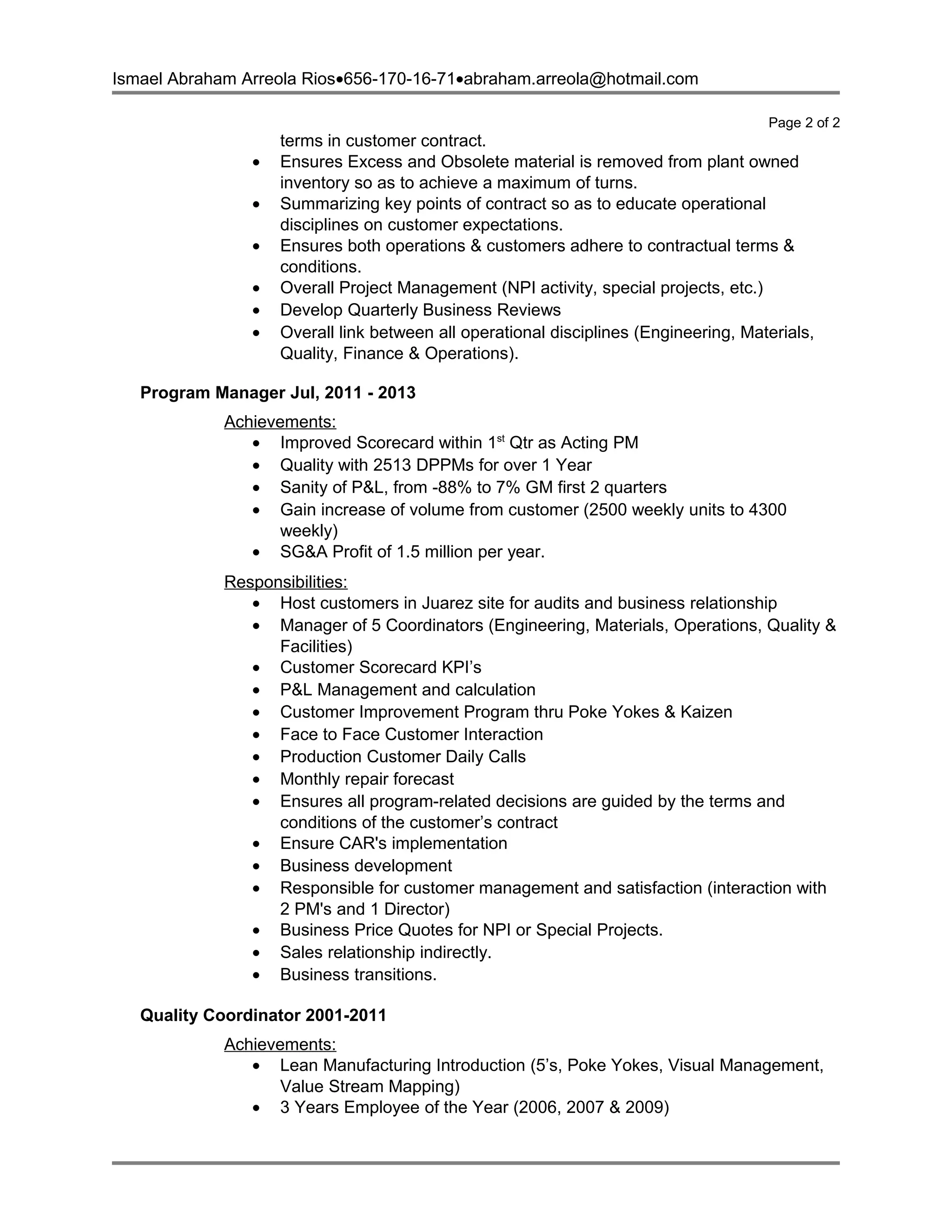 Abraham Arreola Rios - Curriculum Vitae 06.29.2015