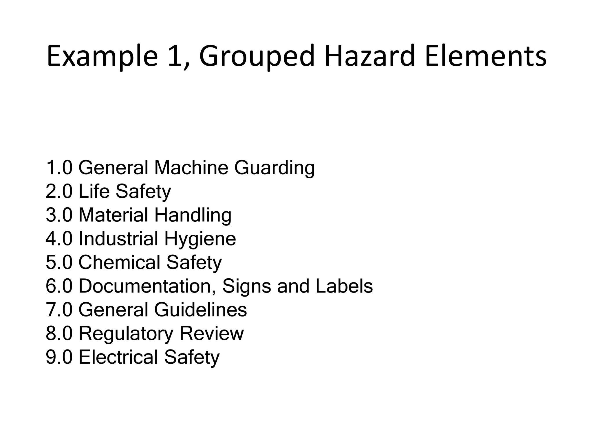 New Process and Equipment Hazard Assessment - examples of framework | PPTX