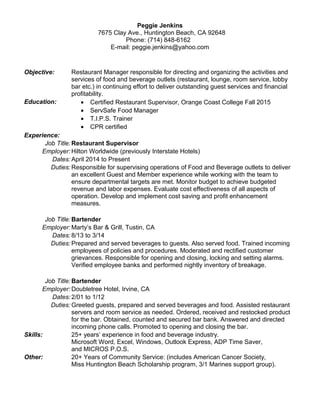 2016 Peg's Resume (4-1-16) | DOC