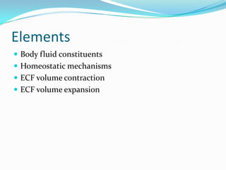 Extracellular fluid homeostasis | PPTX