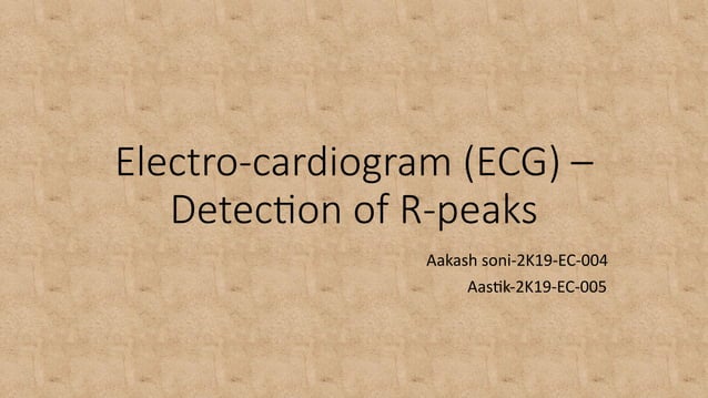 Ecg R Peak Detection | PPT