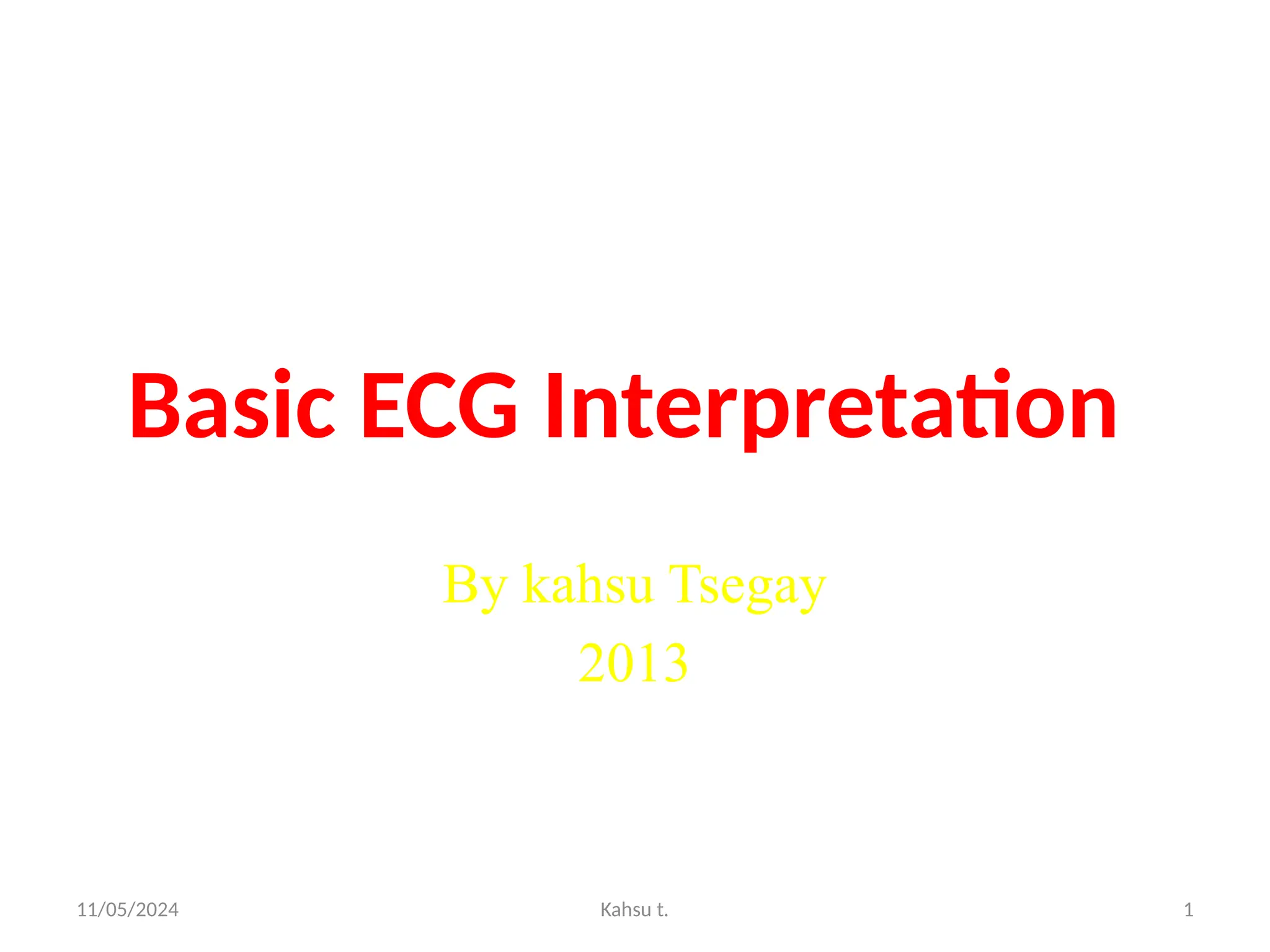 Basic Electrocardiography (ECG) interpretation | PPTX | Heart and ...