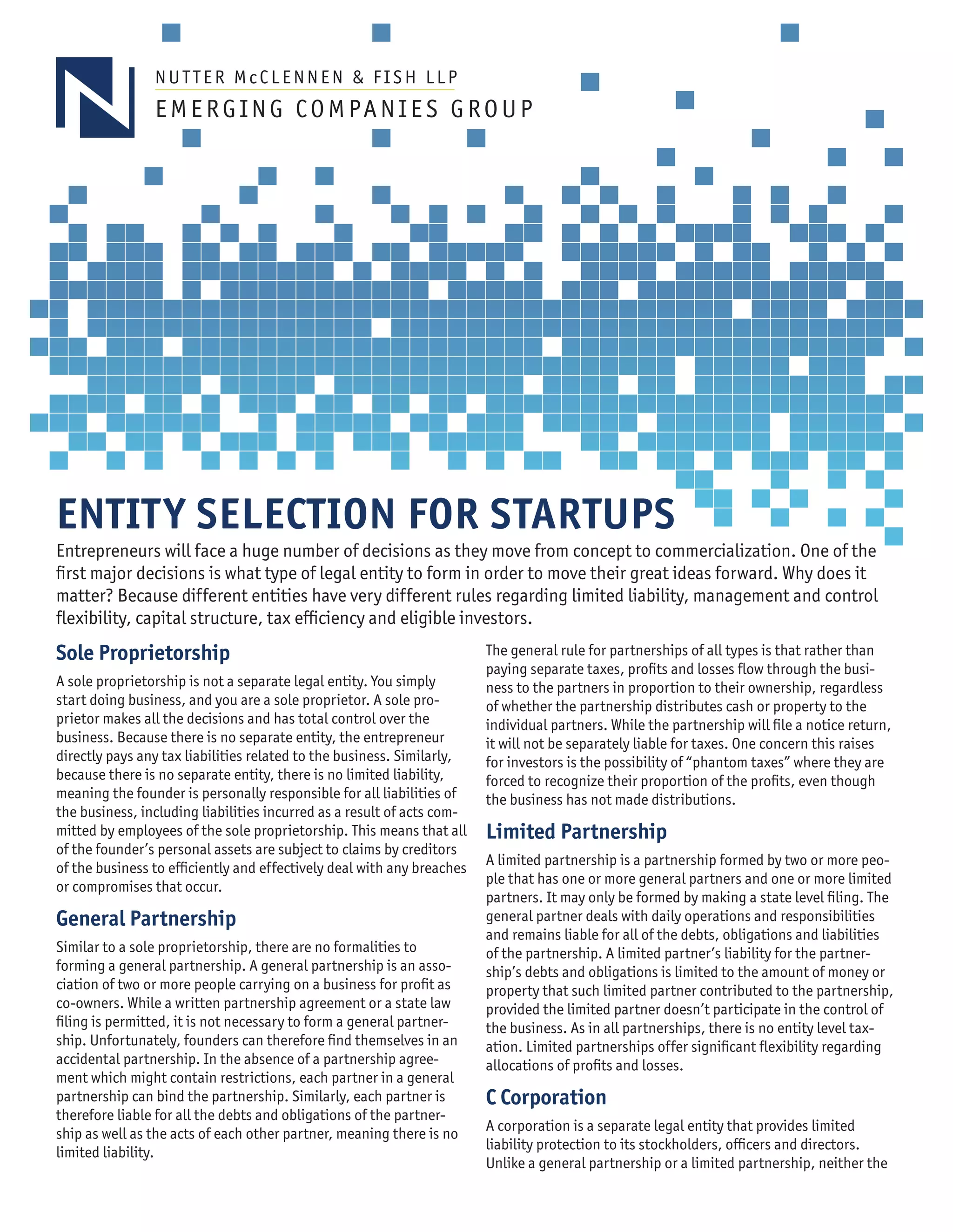 Entity Selection for Startups | PDF | Business Accounting & Finance ...