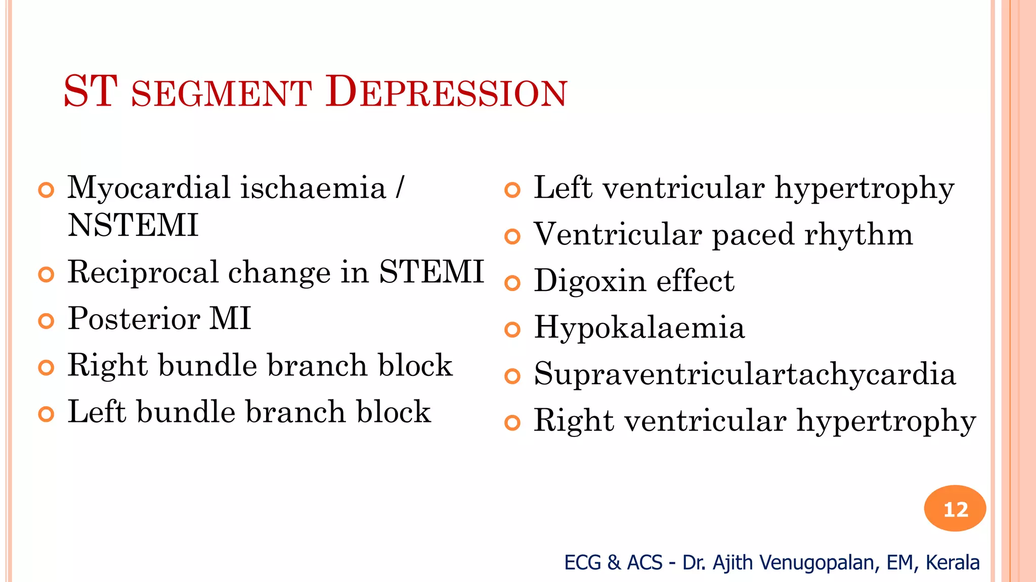 ECG & ACS - Dr. Ajith Venugopalan, EM, MOSC Medical College Hospital ...