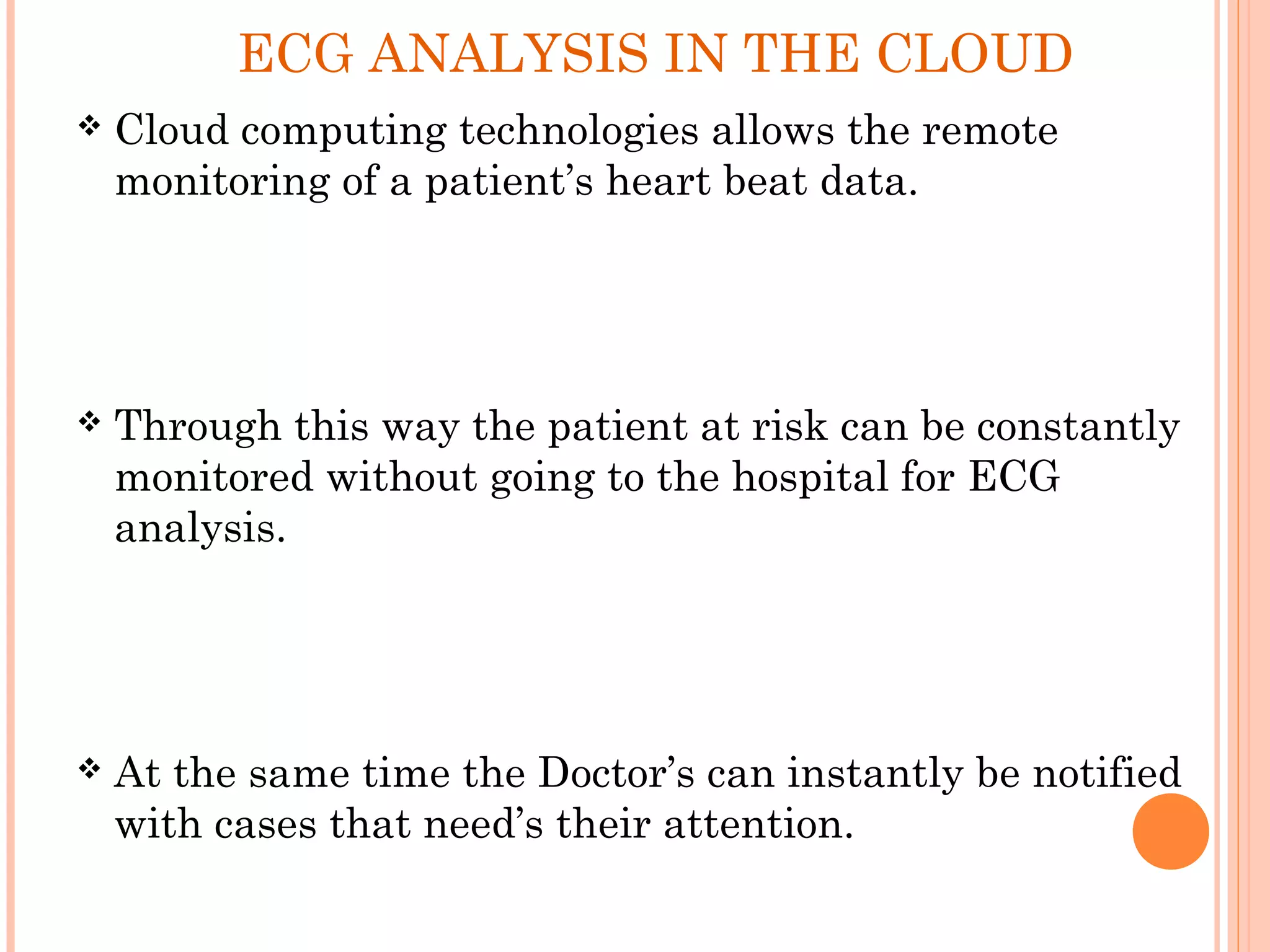 ECG ANALYSIS IN CLOUD COMPUTING | PPT