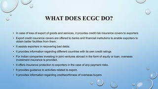 Export Credit Guarantee Corporation of India (ECGC) | PPTX