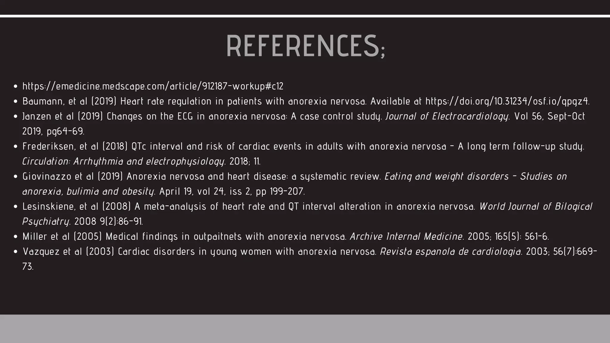 ECG changes in anorexia nervosa | PPT