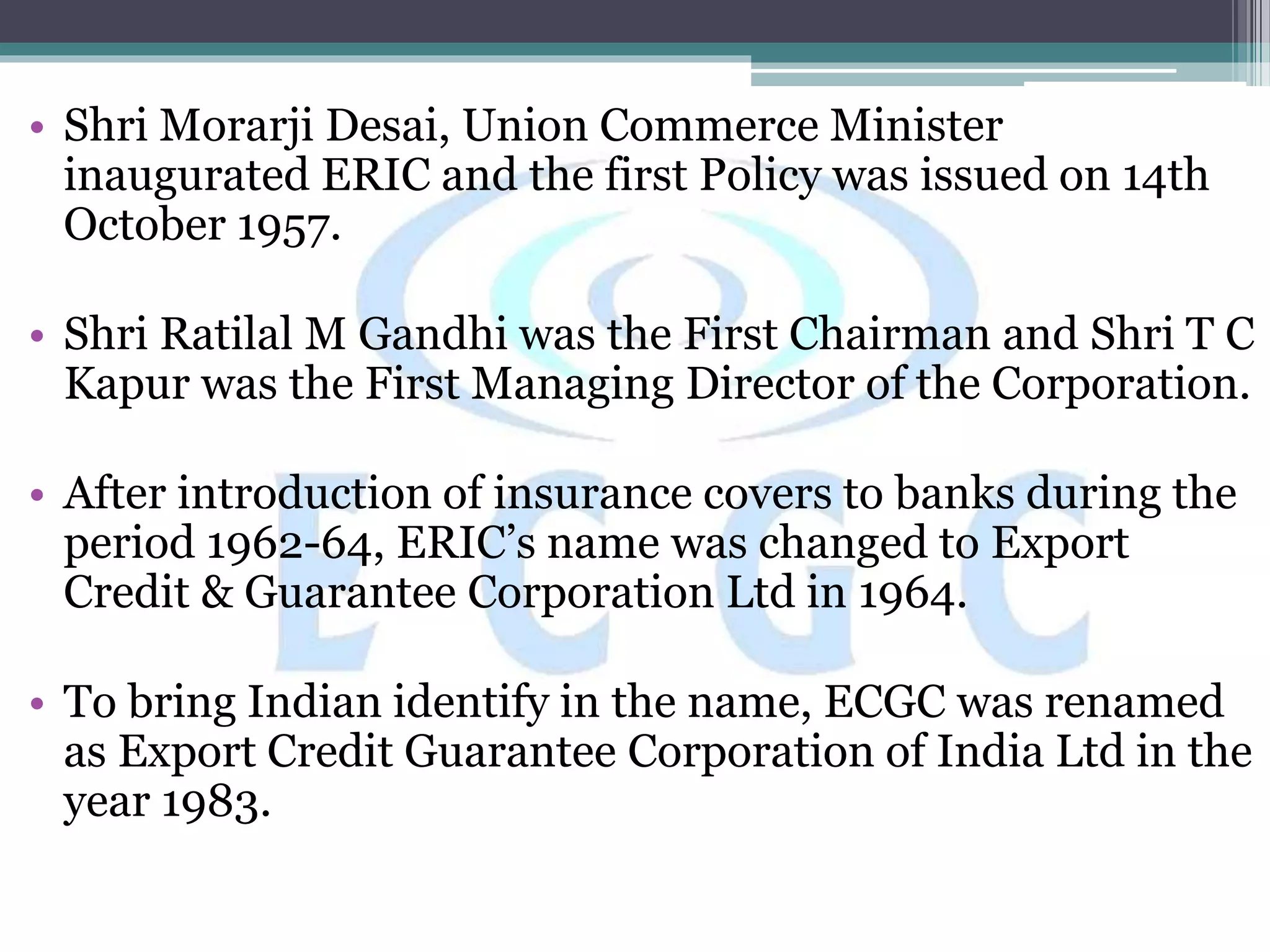 ECGC(Export Credit Guarantee Corporation) | PPTX