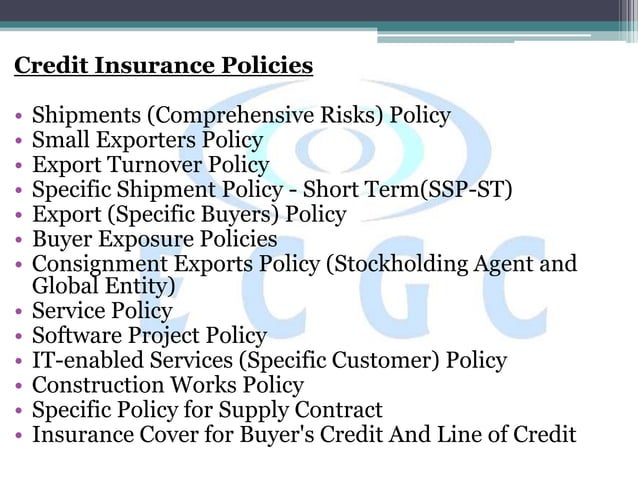ECGC(Export Credit Guarantee Corporation) | PPTX