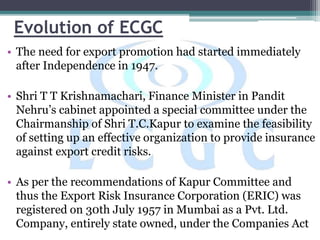 ECGC(Export Credit Guarantee Corporation) | PPTX