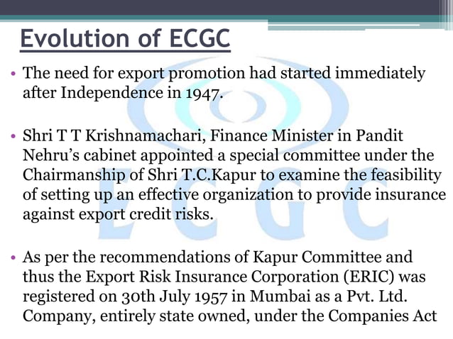 ECGC(Export Credit Guarantee Corporation) | PPTX