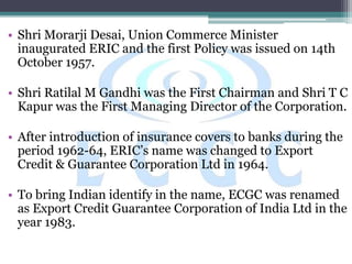 ECGC(Export Credit Guarantee Corporation) | PPTX