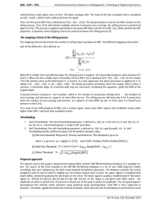 ECG SIGNAL DENOISING USING EMPIRICAL MODE DECOMPOSITION | PDF