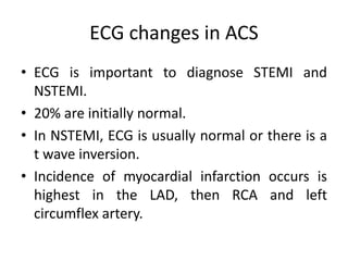Ecg in acute coronary syndrome and acute care | PPT