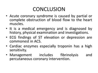 Ecg in acute coronary syndrome and acute care | PPT