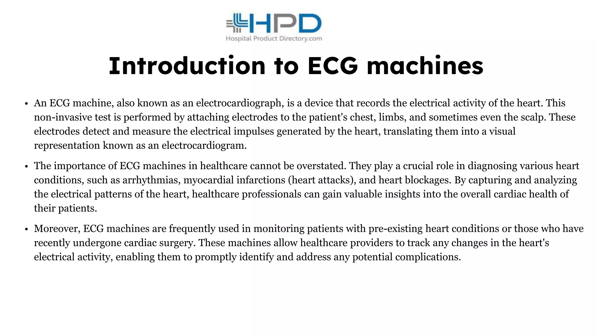 Exploring the Wonders of ECG Machines | PPTX