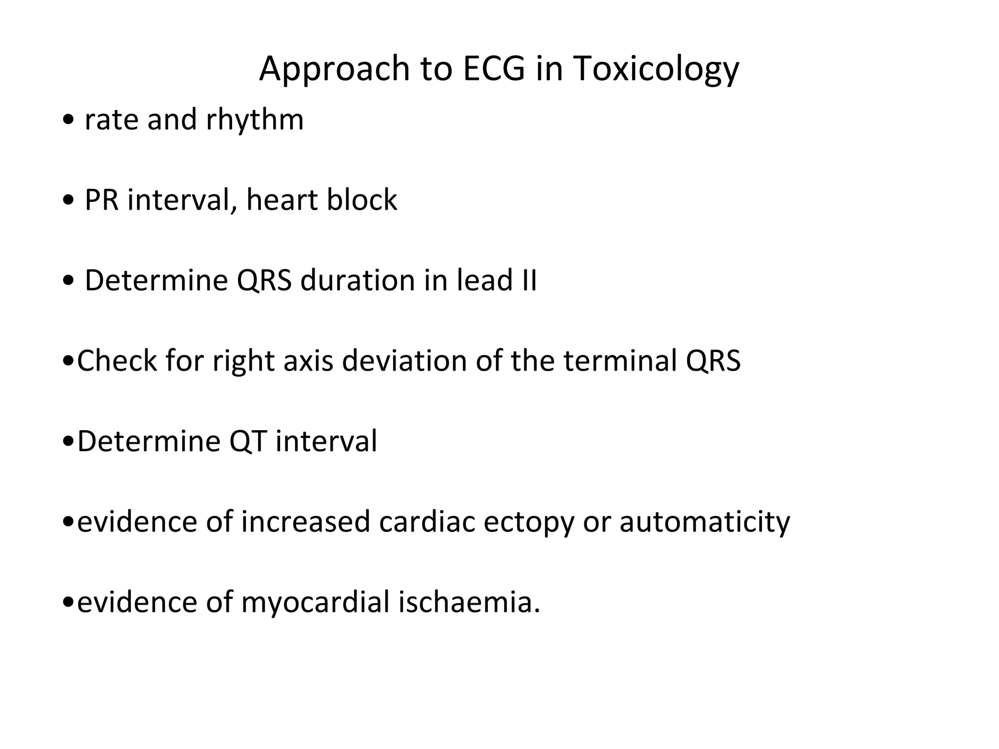 ECG manifestations of drug overdose | PPT